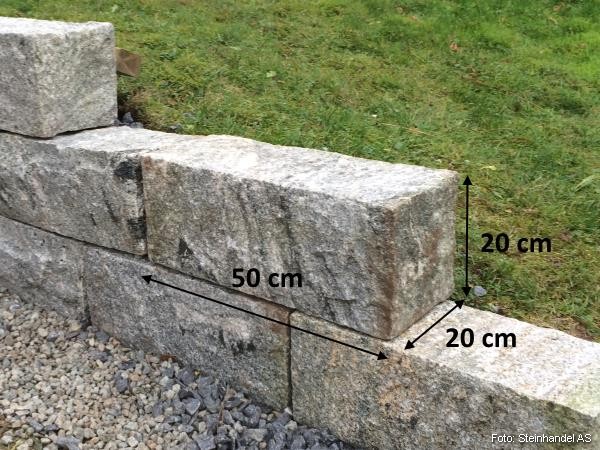 Granittmur 20x20x50cm
